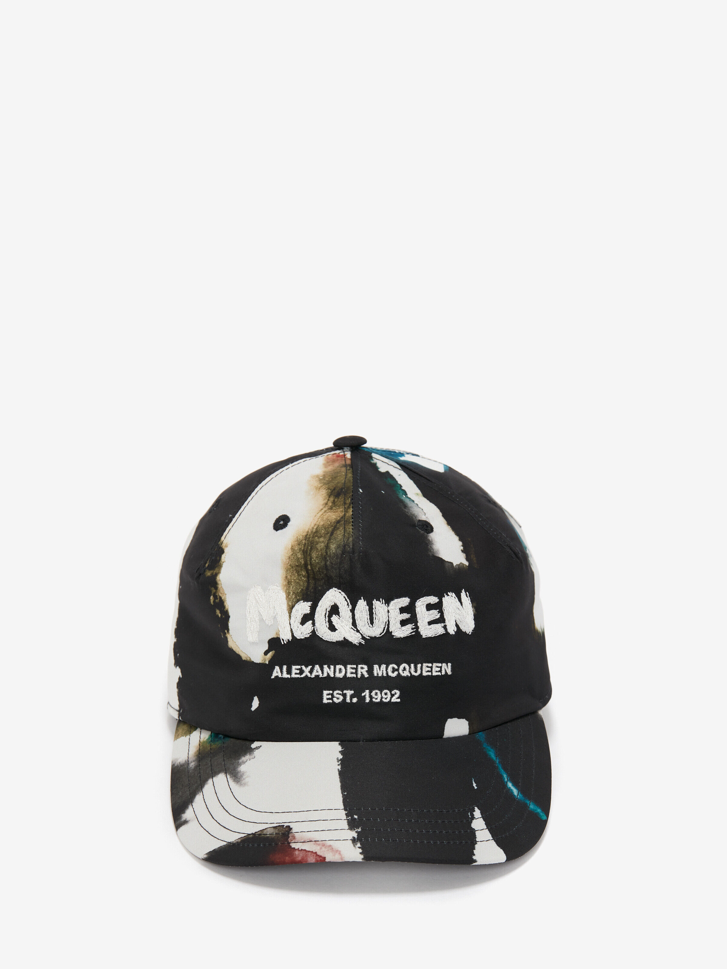 Alexander Mcqueen Watercolour Graffiti Baseball Cap In Multicolour ...
